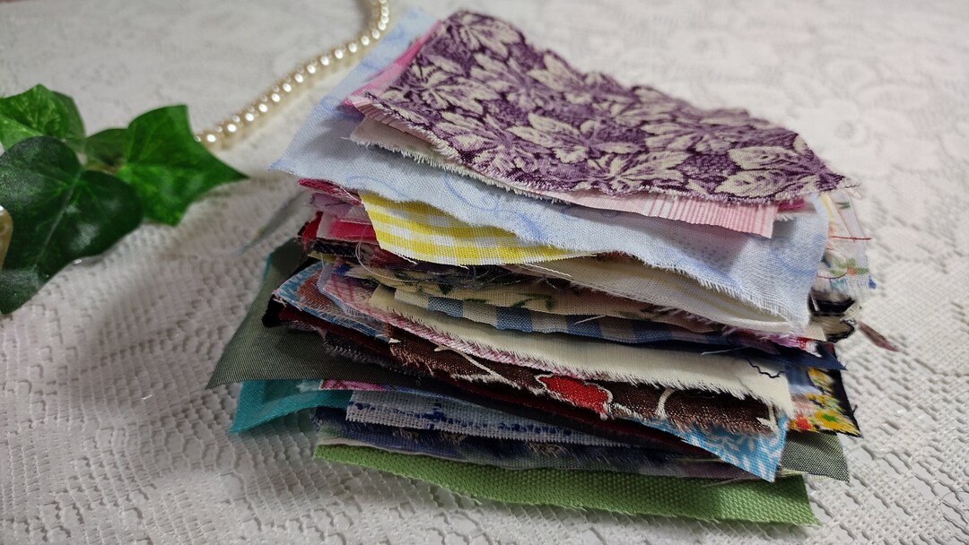 Fabric Grab Bag / Fabric Snippets (75 SMALL Pieces), Fabric Pieces ...