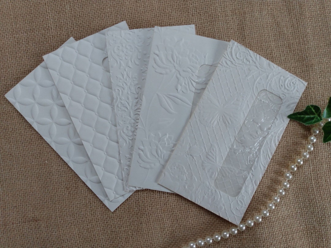 5 Embossed Window Envelopes - Etsy