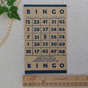 Vintage Bingo Cards Blue - Etsy