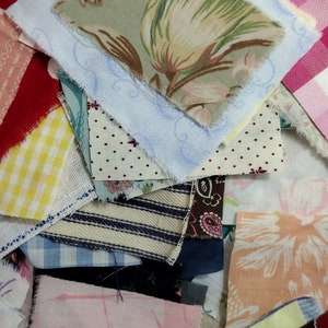 Fabric Grab Bag / Fabric Snippets (75 SMALL Pieces), Fabric Pieces ...