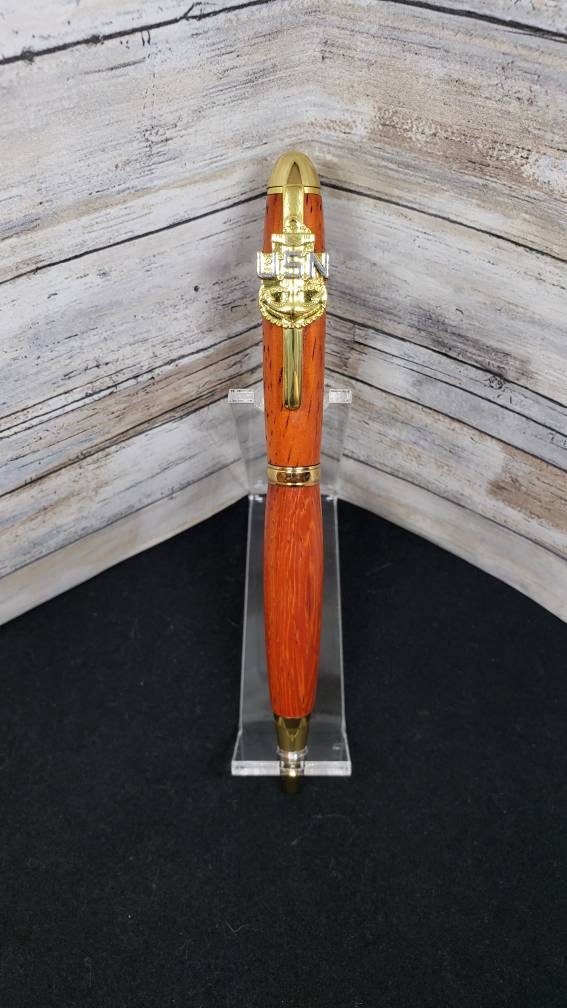 Navy Chief Petty Officer Pen: Paduk Wood, Gold & Chrome - Etsy