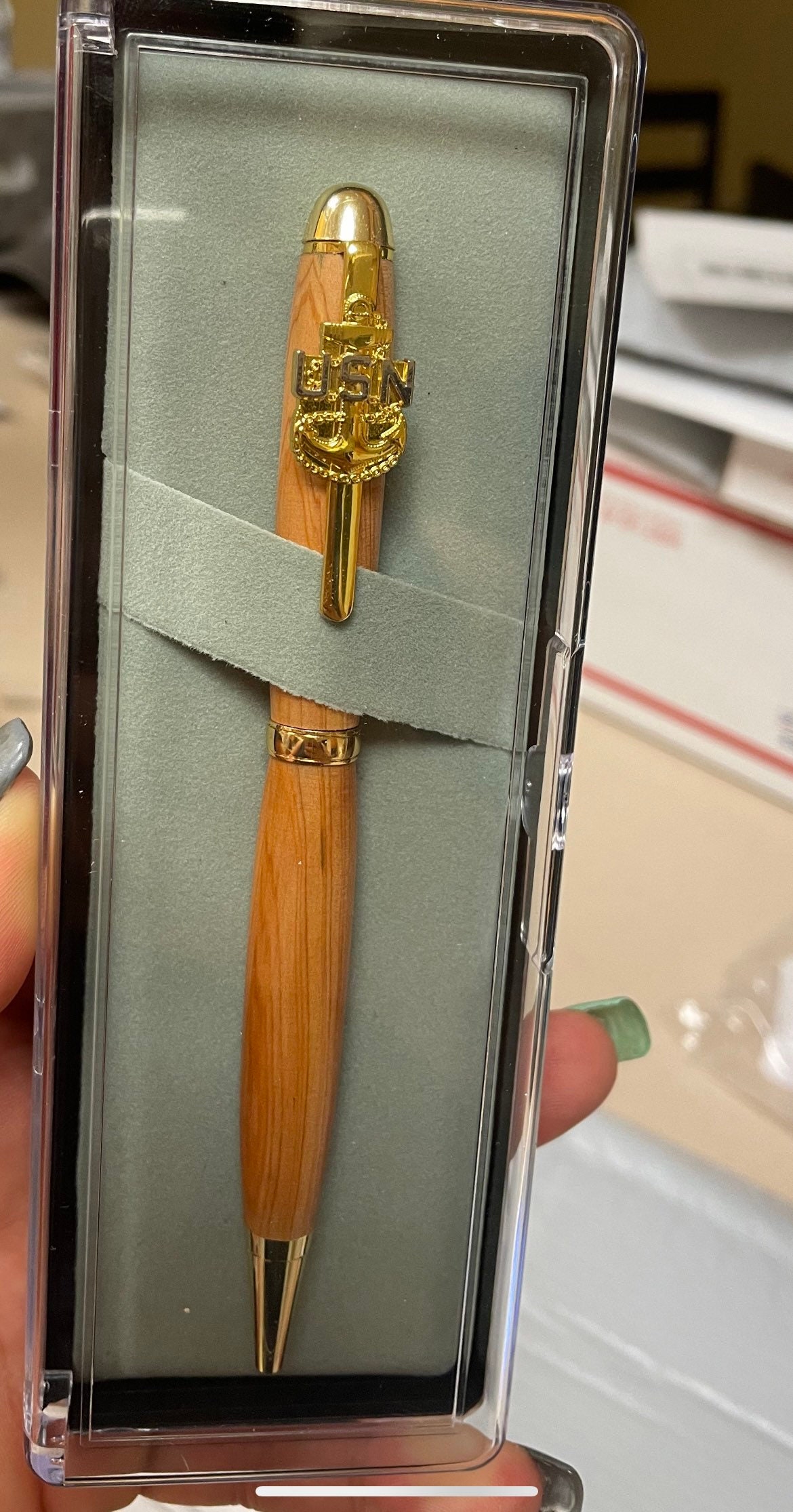 Navy Chief Petty Officer Pen: Paduk Wood, Gold & Chrome - Etsy