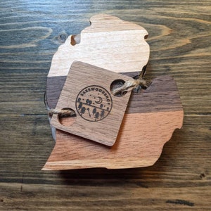 Michigan Coaster Hardwood High Quality and Unique - Etsy