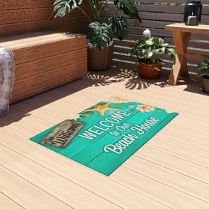 Custom Beach Decor Door Mat, Personalized Porch Decor, Welcome Mat for ...