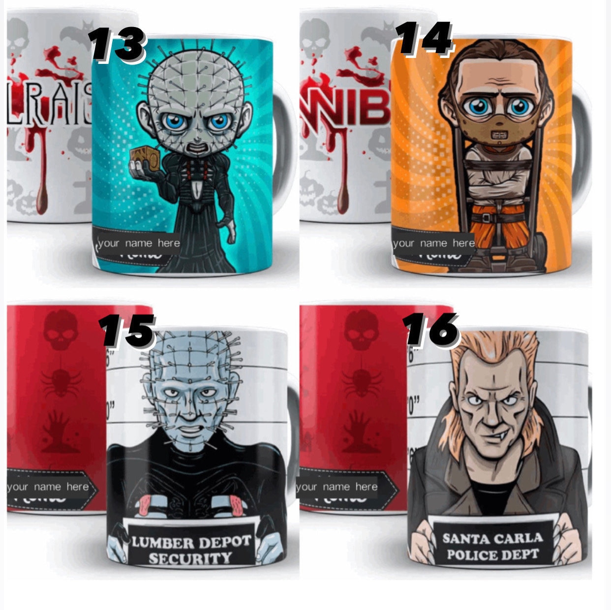 Personalized Horror Mugs. Jason, Michael Myers, Freddy Krueger, Lost ...