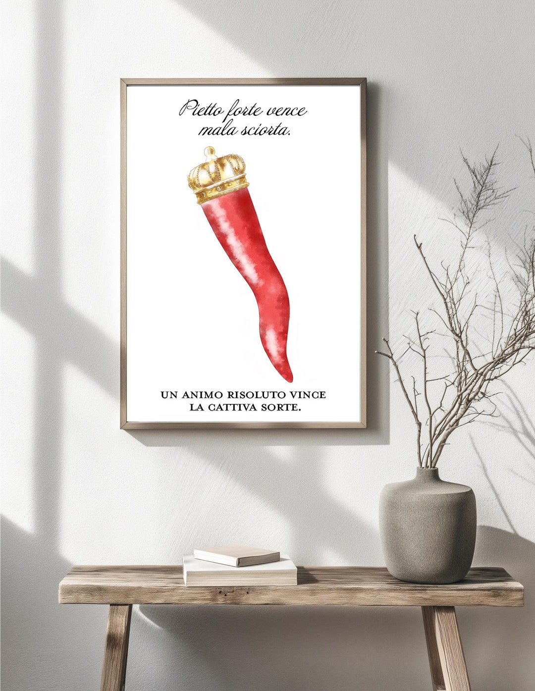 ITALIAN Lucky Charm Poster, Naples Good Luck Gift, Italian Home Decor ...