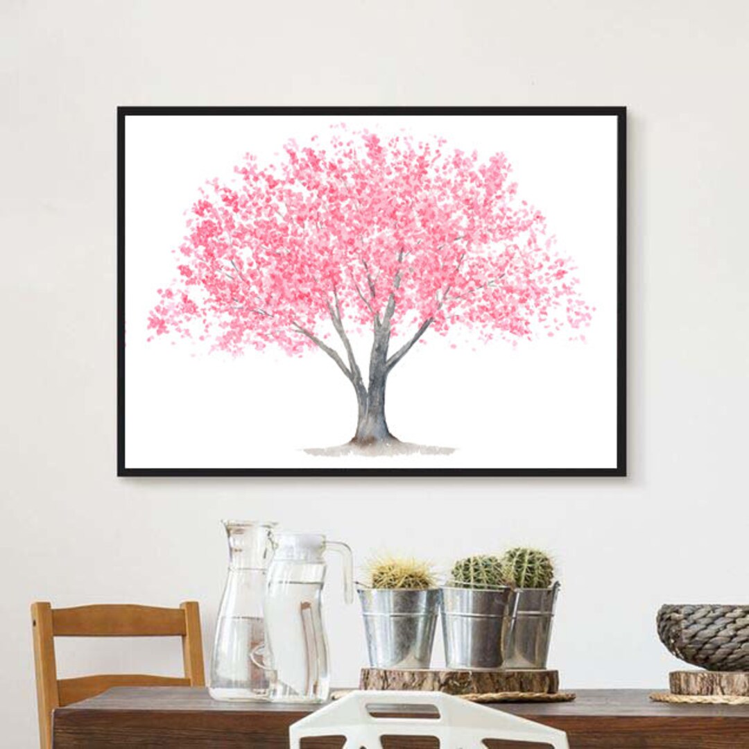 Peach Tree Watercolor Poster, Tree Image Gift, Italian Home Decor ...