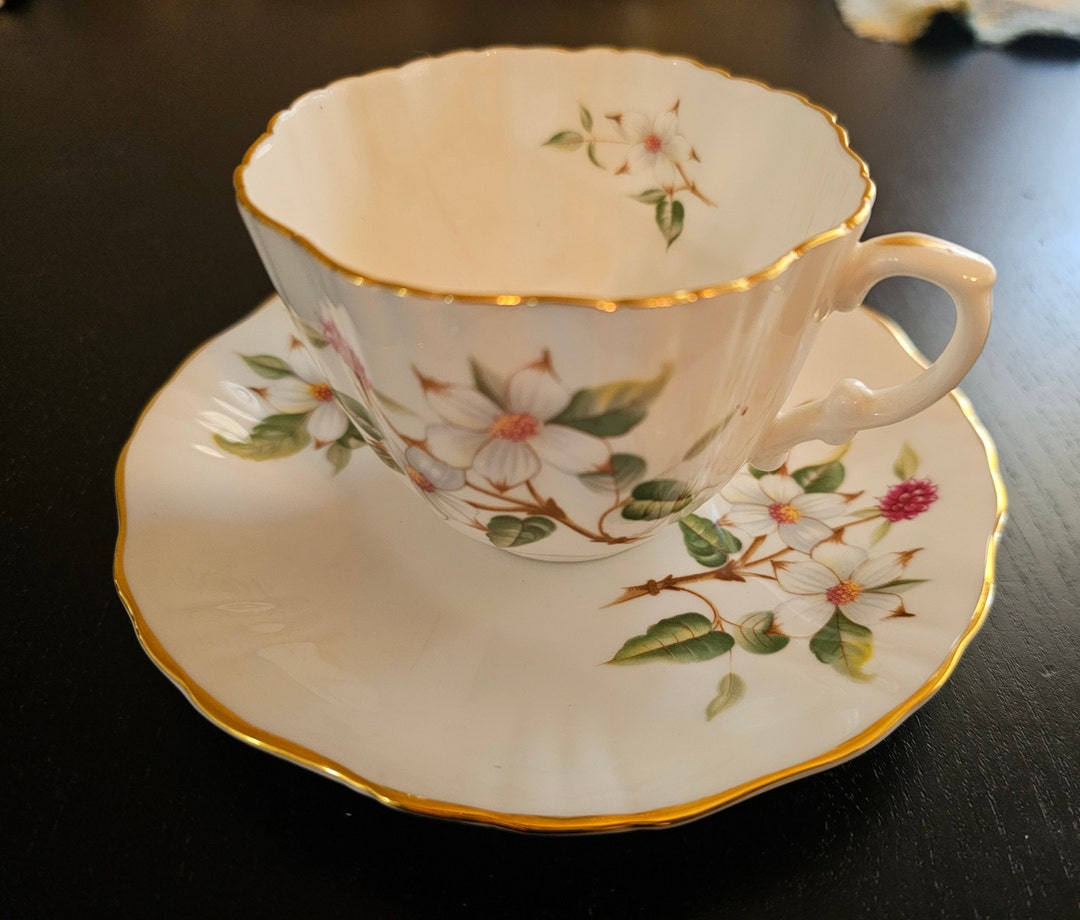 Vintage Hammersley Bone China Teacup and Saucer in Dogwood Blossom ...
