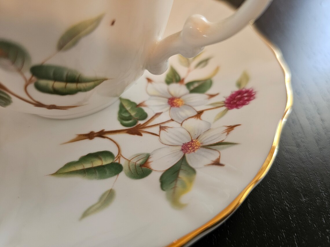 Vintage Hammersley Bone China Teacup and Saucer in Dogwood Blossom ...