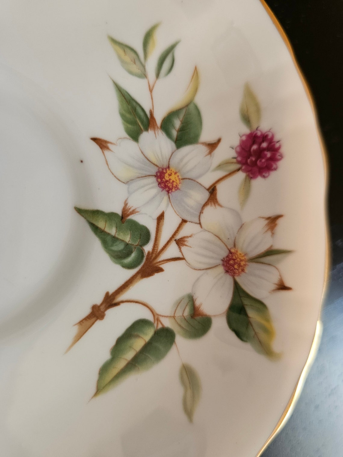 Vintage Hammersley Bone China Teacup and Saucer in Dogwood Blossom ...