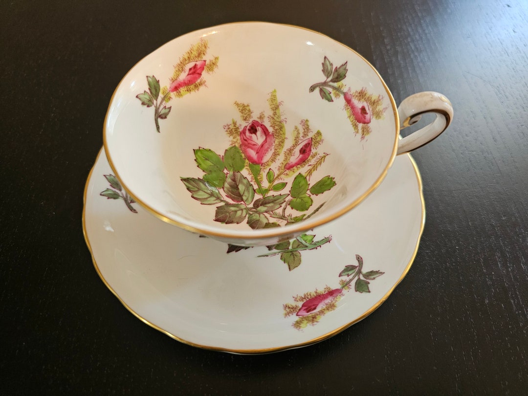Royal Chelsea "moss Rose" Collection, English Bone China Teacup and ...