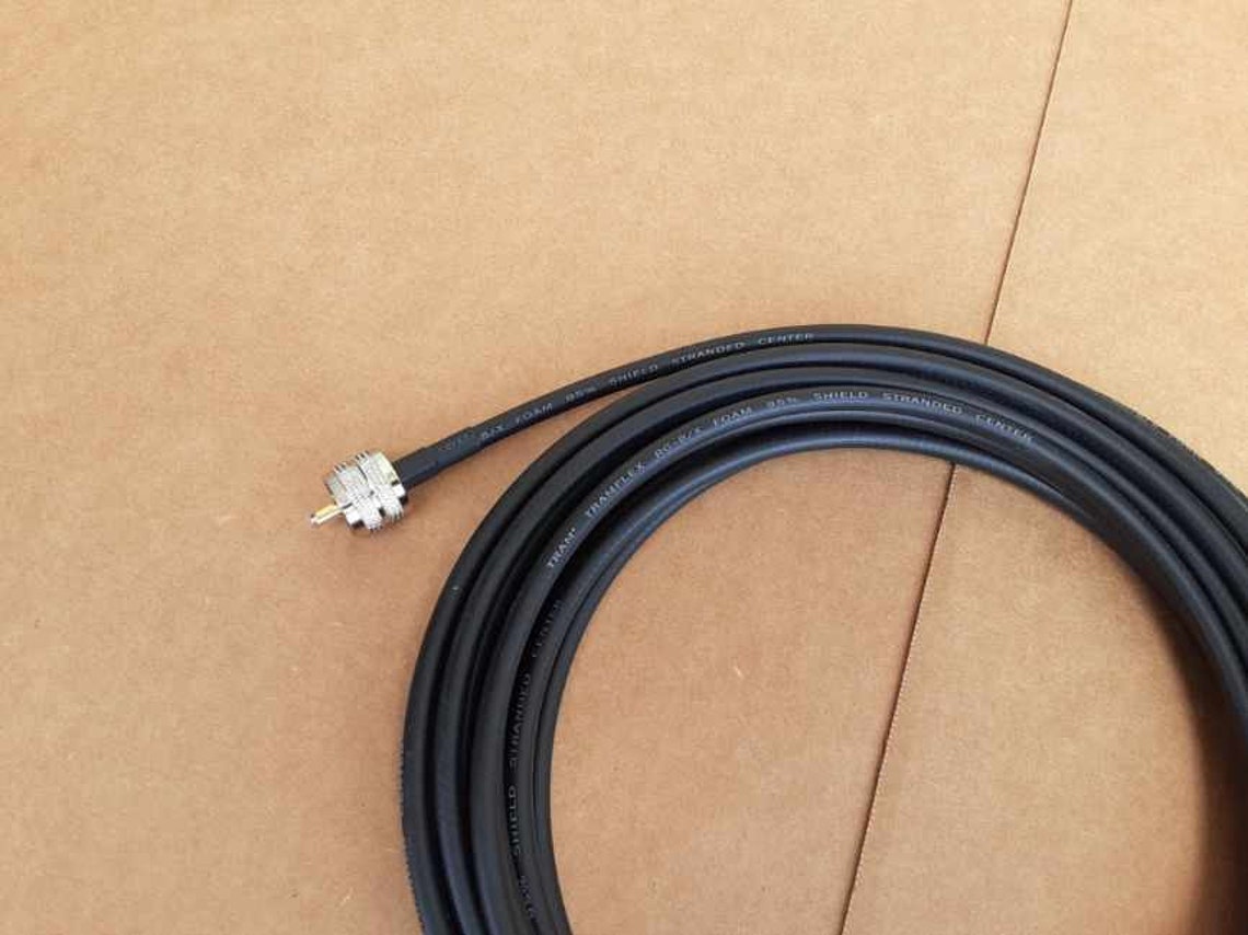 US Made RG-8X Cb Ham Radio Radio Pl259 to Pl259 Uhf 50 Ohm Coax Cable ...