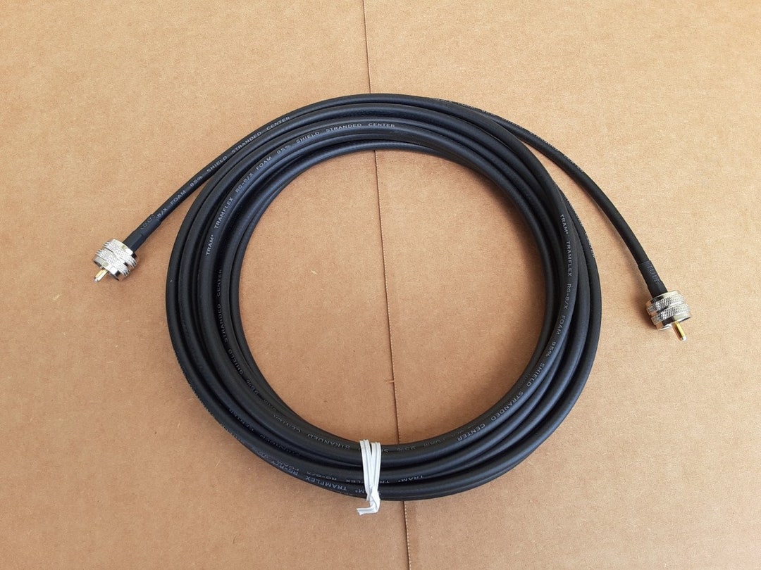 US Made RG-8X Cb Ham Radio Radio Pl259 to Pl259 Uhf 50 Ohm Coax Cable ...