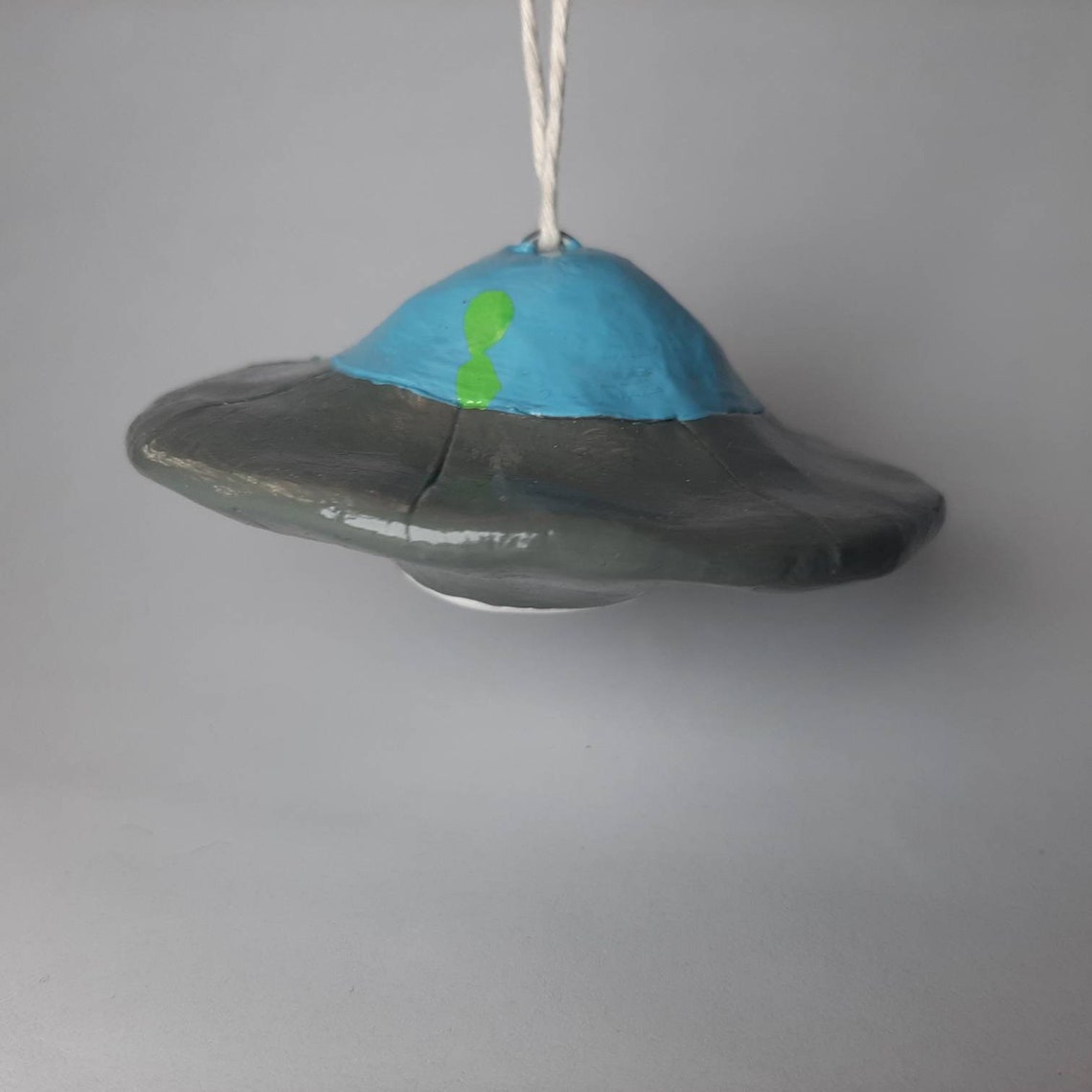 Handmade Clay Alien UFO ornament | Etsy