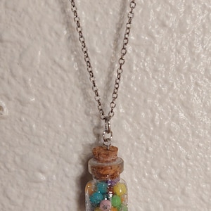 Mini Bubblegum Glitter Jar Necklace - Etsy