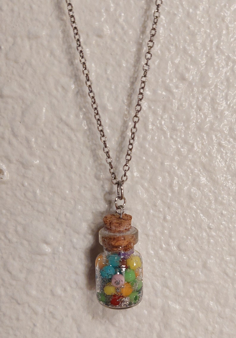 Mini Bubblegum Glitter Jar Necklace - Etsy