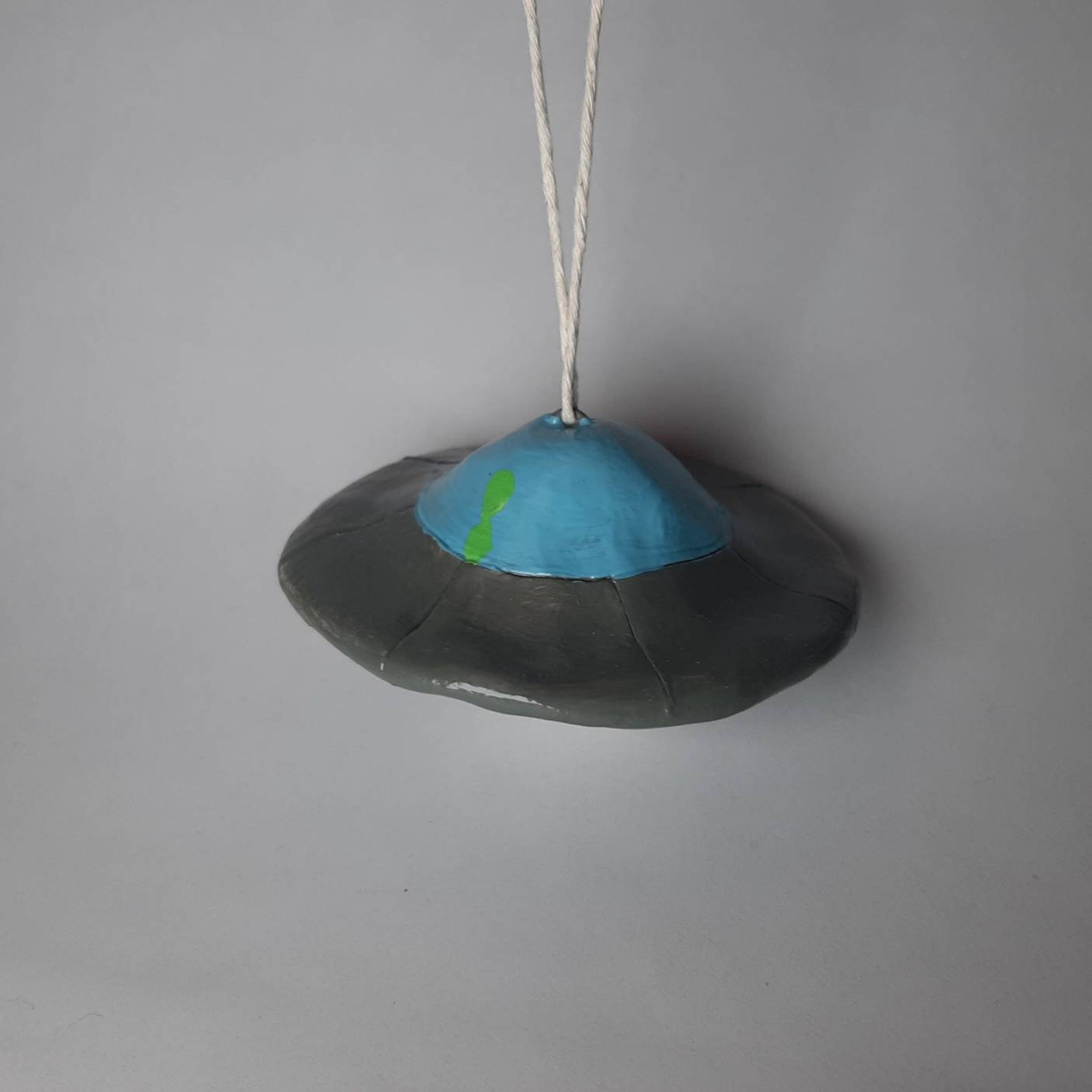 Handmade Clay Alien UFO ornament | Etsy