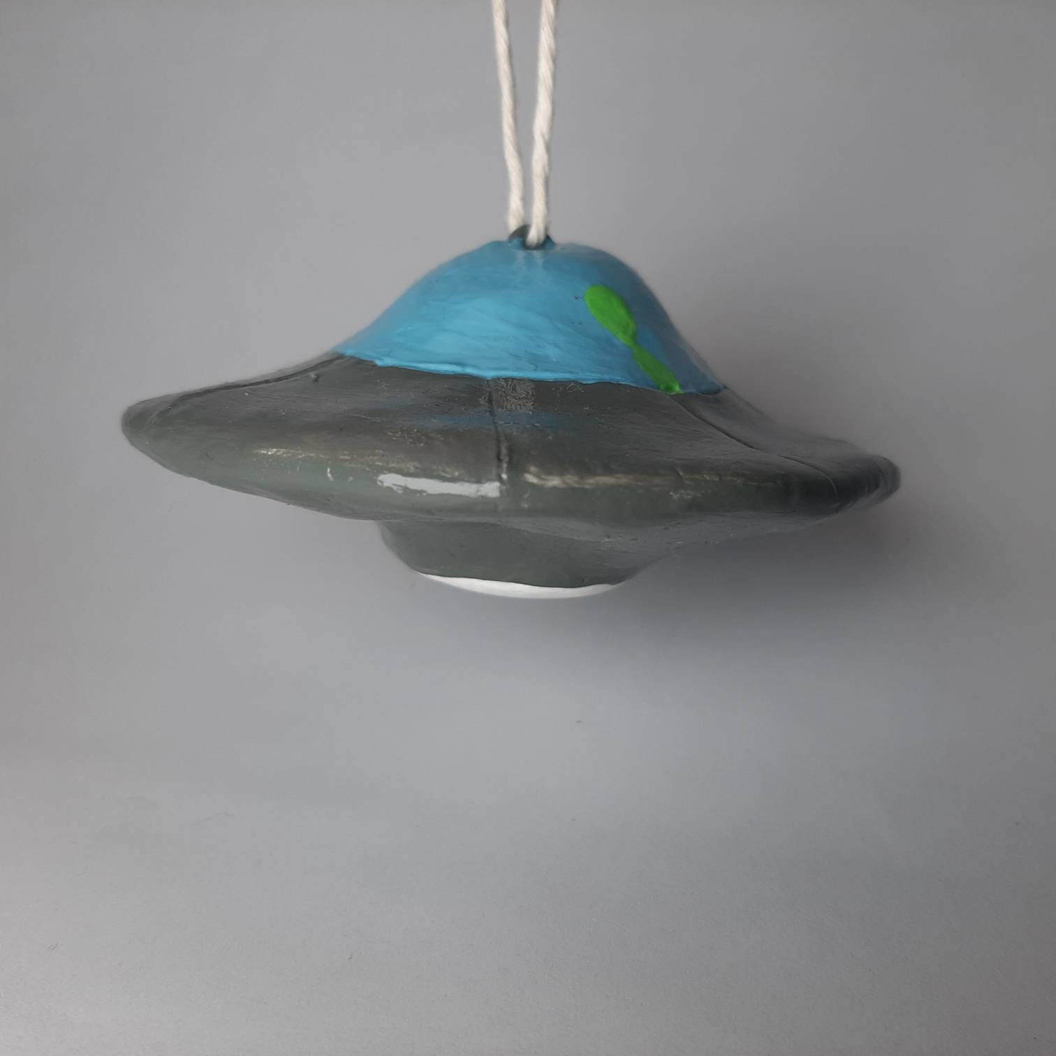 Handmade Clay Alien UFO ornament | Etsy
