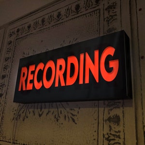 Recording Light up Illuminated Sign Light Box USB LED Powered Warning ...
