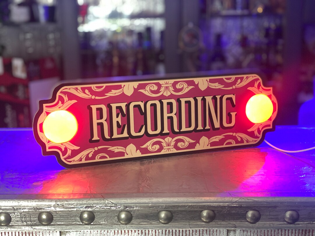 Recording Light up Illuminated Sign Light Bulb USB LED Powered Warning ...