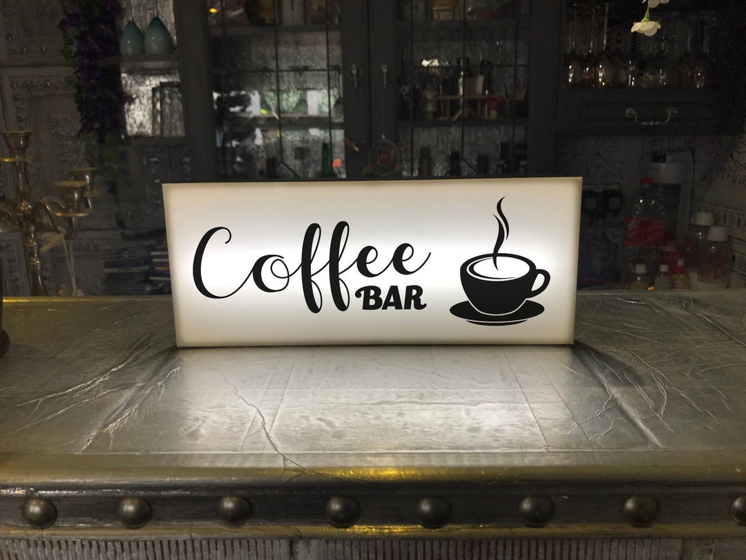 Coffee Bar Light up Illuminated Sign Light Box White USB LED - Etsy UK