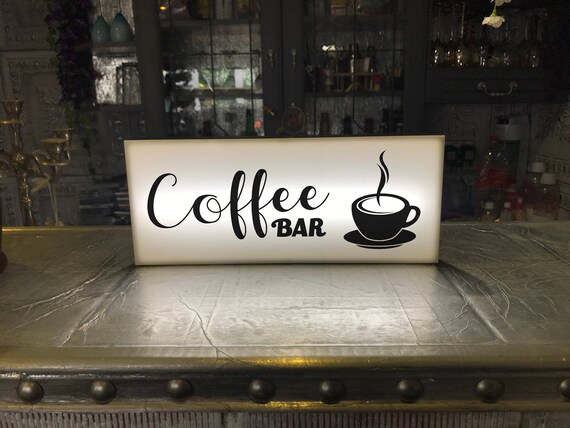 Coffee Bar Light up Illuminated Sign Light Box White USB LED - Etsy UK