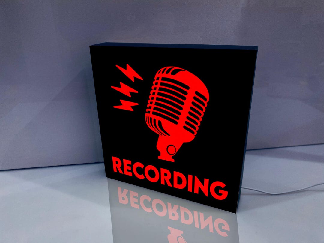 Recording Studio Light up Illuminated Sign Light Box White | on Air ...
