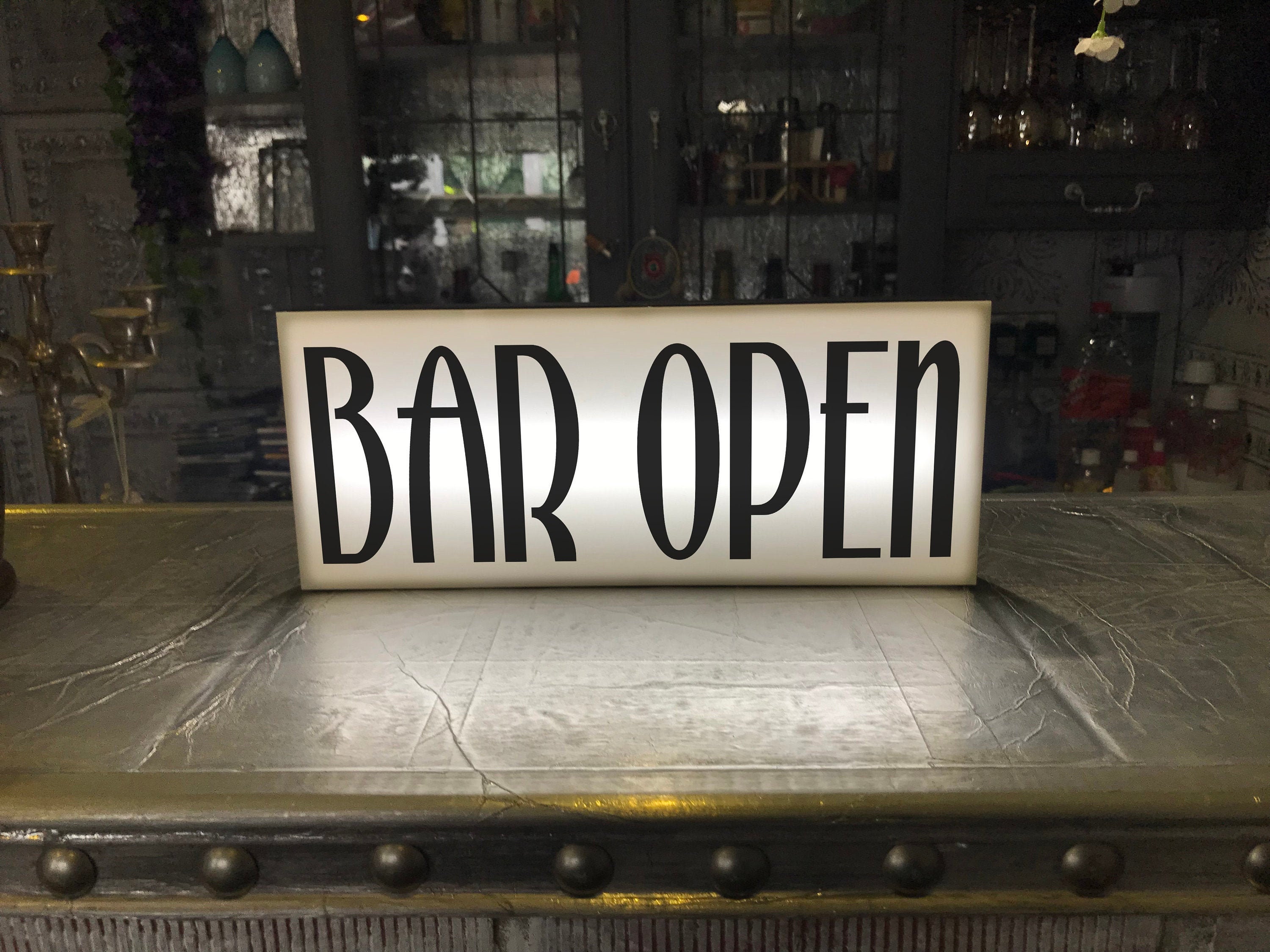 Bar Open Light up Illuminated Sign Light Box White USB LED - Etsy UK