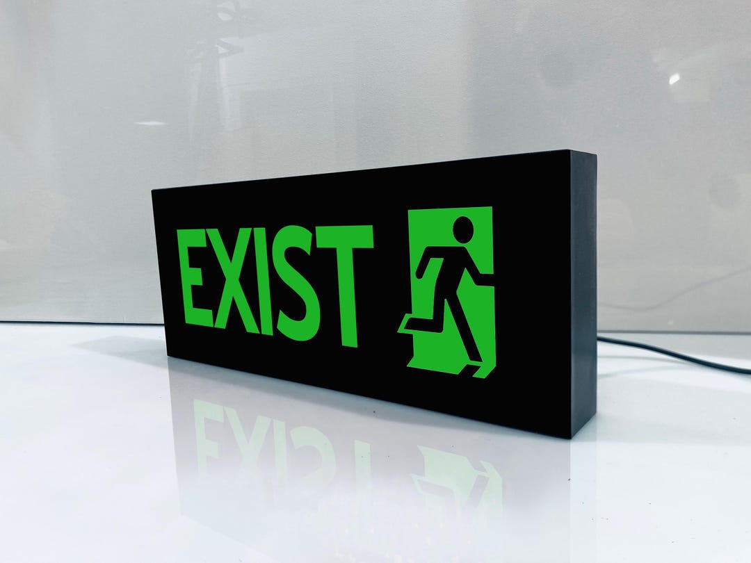EXIST Light up Sign: Novelty LED Exit Sign, USB Powered - Etsy