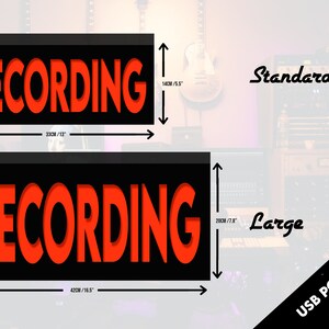 Recording Light up Illuminated Sign Light Box USB LED Powered Warning ...