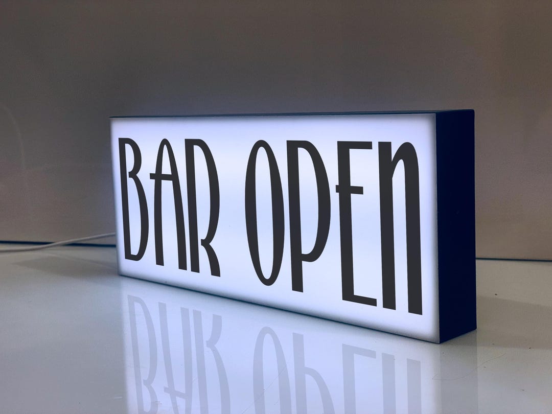 Bar Open Light up Illuminated Sign Light Box White | on Air | Music ...