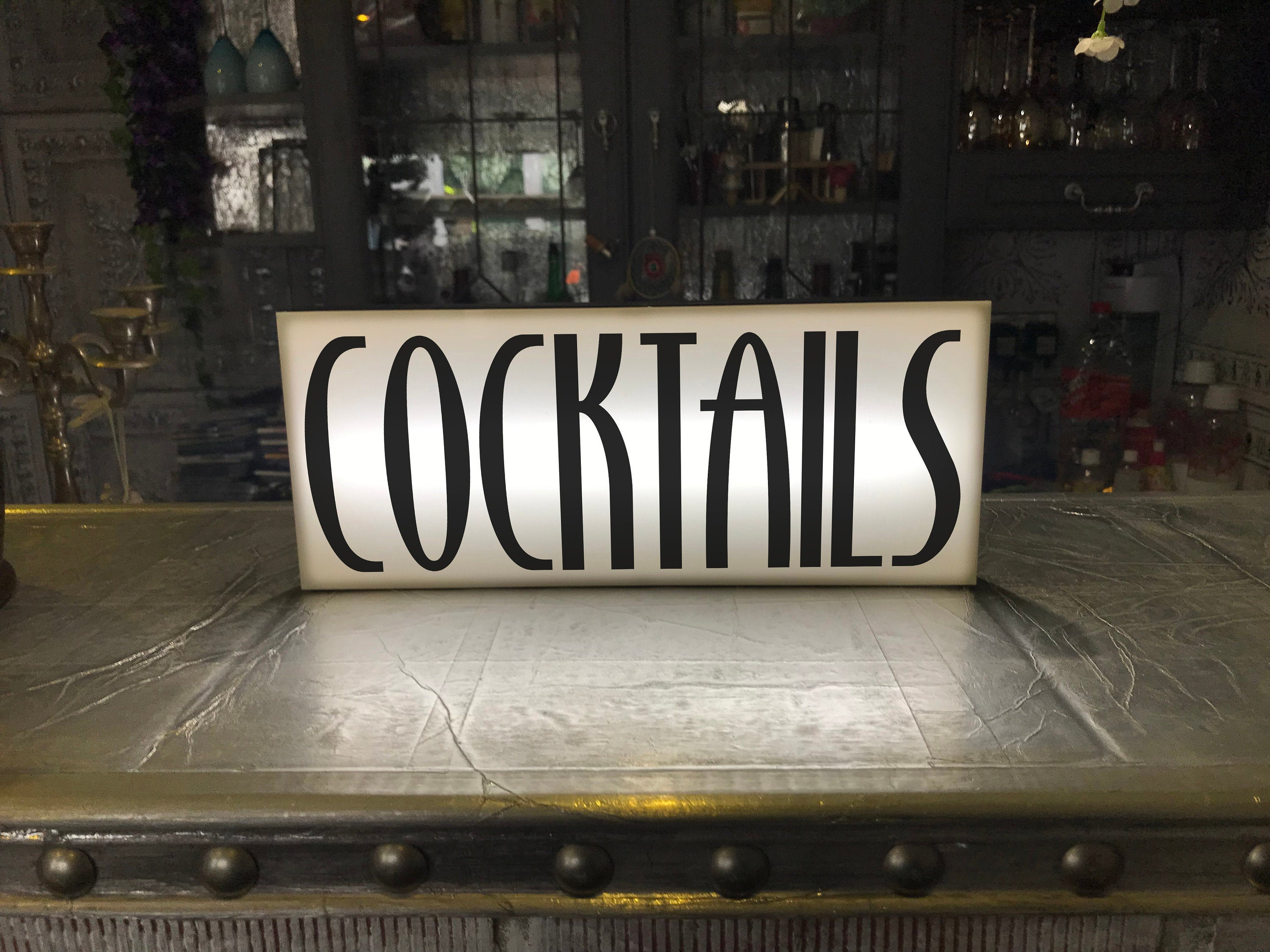 Cocktails Bar Light up Illuminated Sign Light Box White USB - Etsy UK