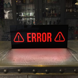 ERROR Warning Light up Illuminated Sign Light Box USB LED - Etsy UK