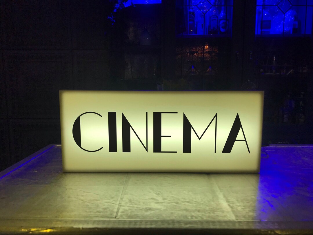 Cinema Vintage Style Illuminated Sign Light Box Vintage Colour | USB ...