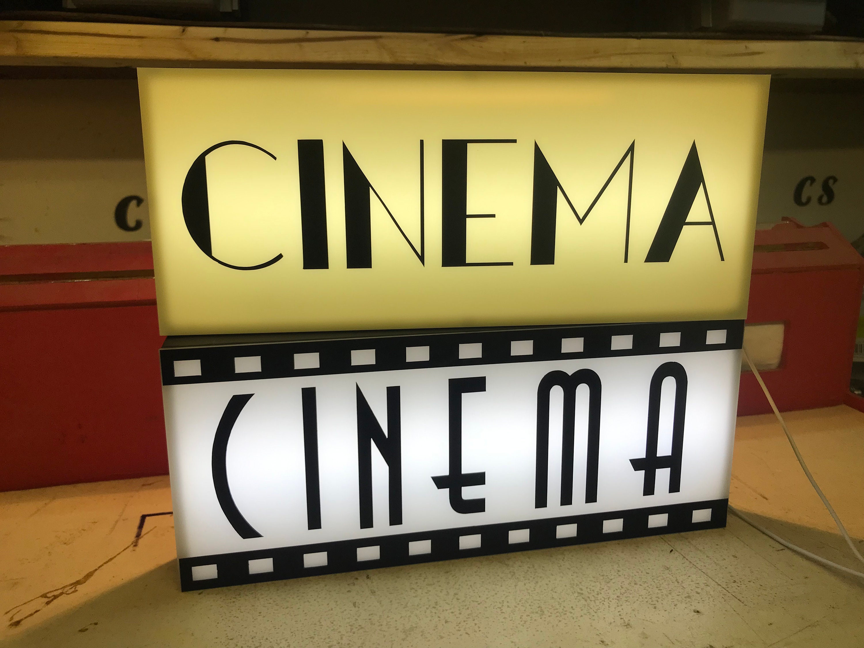 Now Showing Cinema Retro Light Up Illuminated Sign Light Box | Etsy