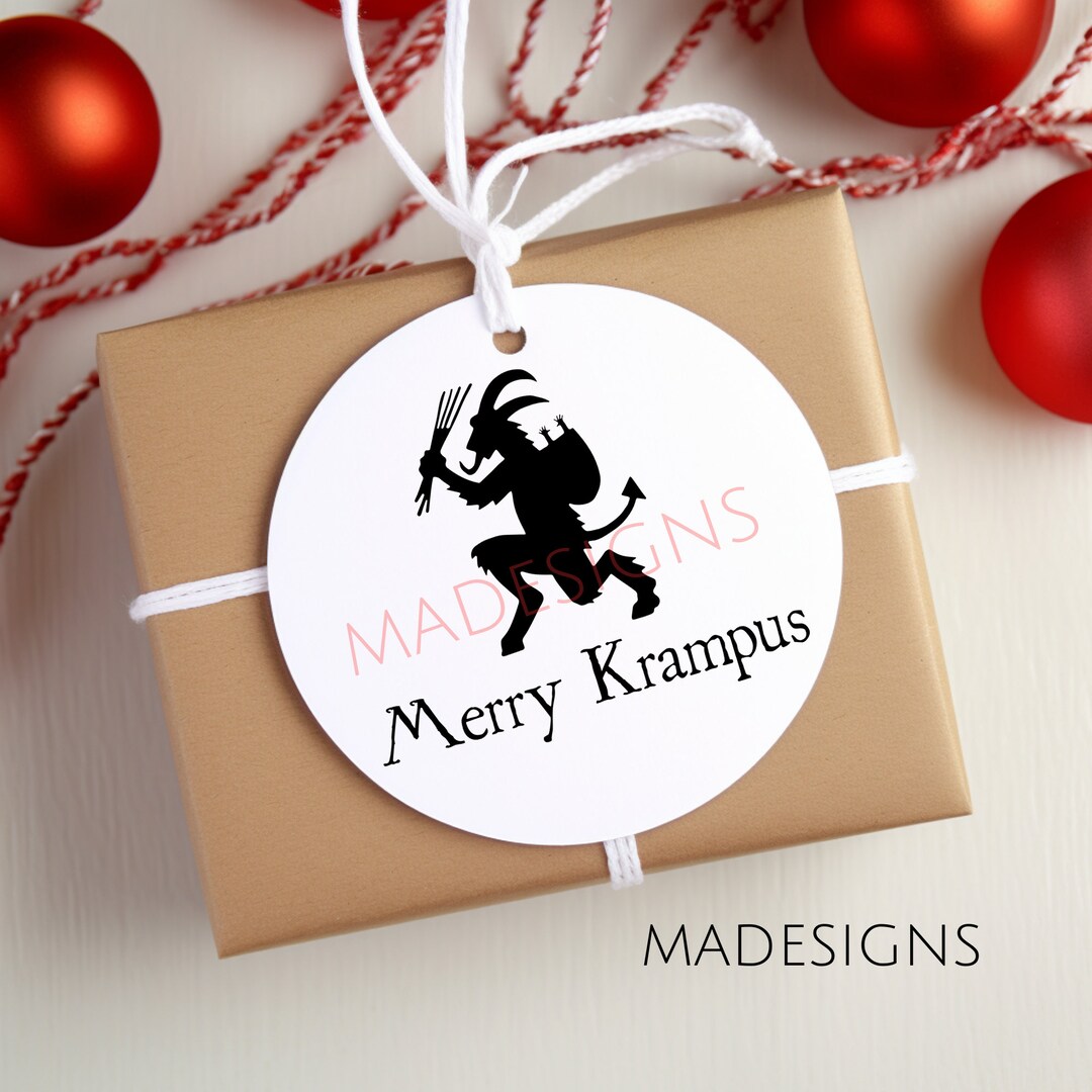 Printable Merry Krampus Christmas Gift Tags Printable - Etsy