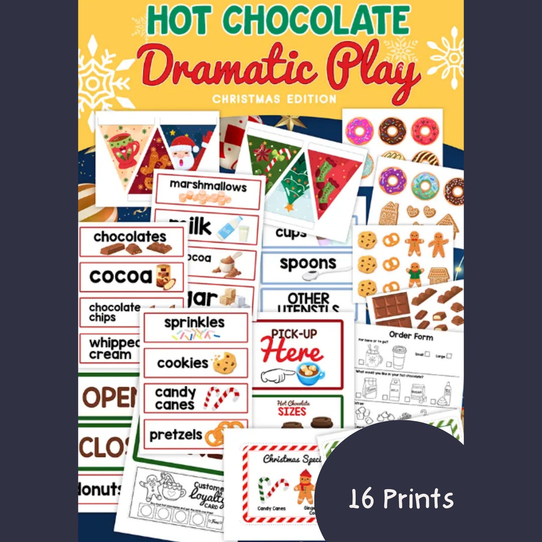 Hot Cocoa Pretend Play Printables Hot Chocolate Stand Dramatic Play