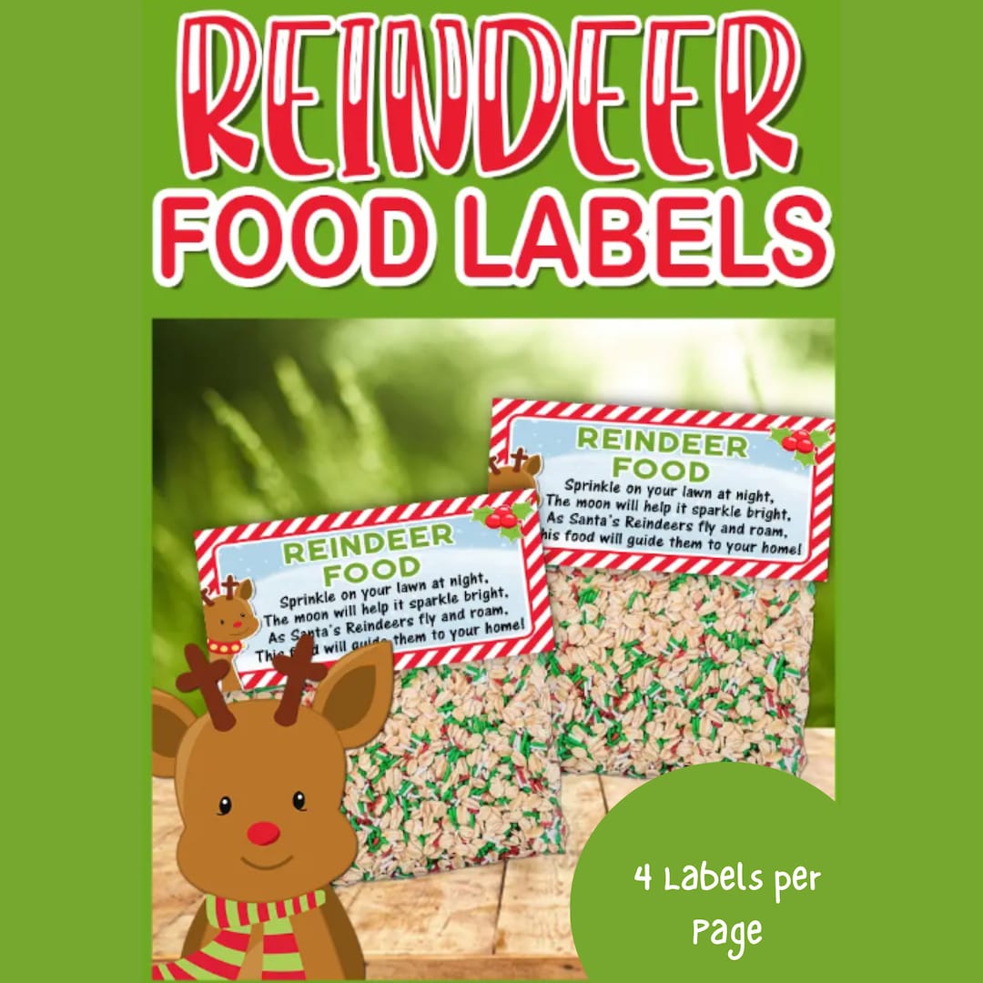 Reindeer Food Label Magic Reindeer Food Christmas Eve Box - Etsy