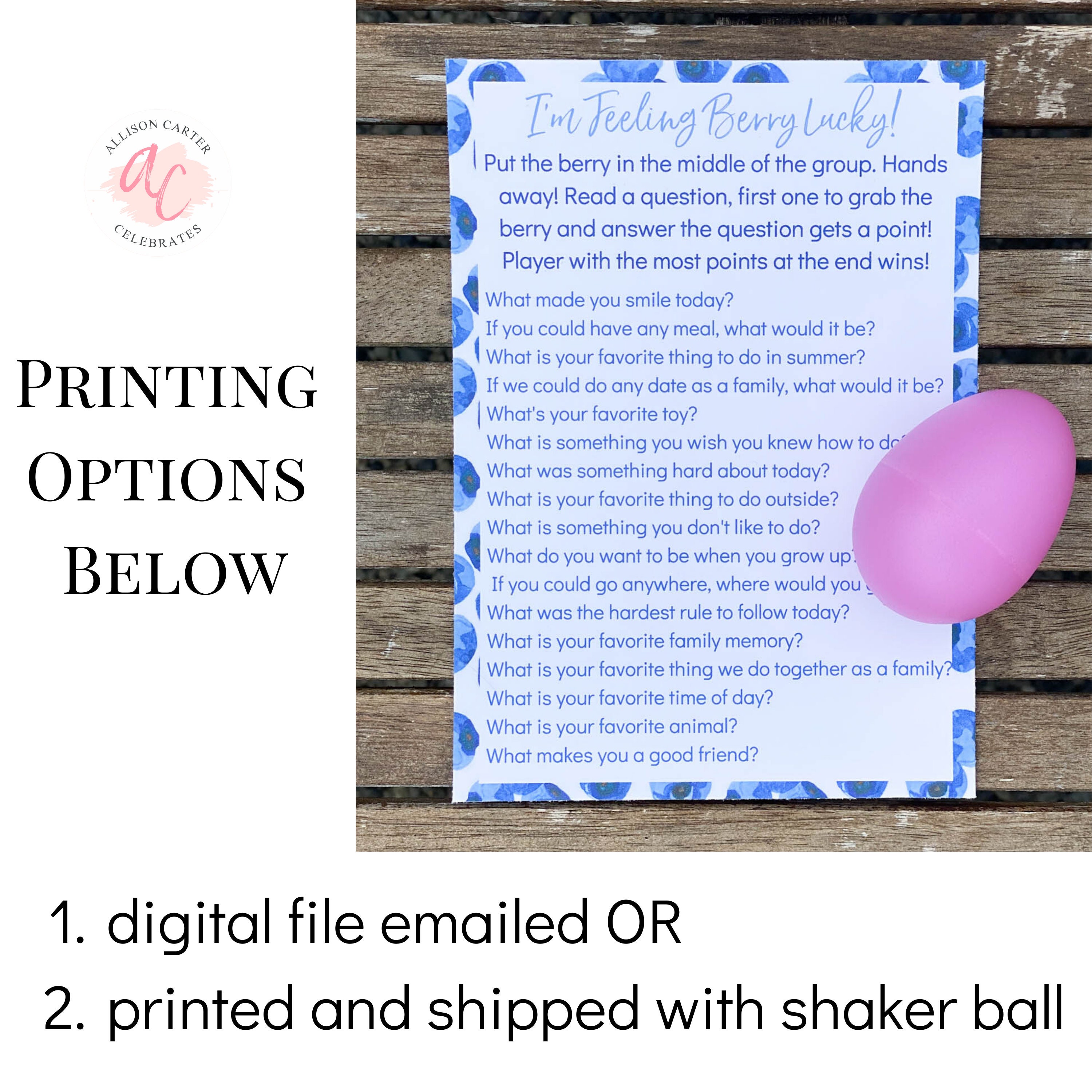 Easy Family Game, Printable Game for Kids, Questions and Conversation ...