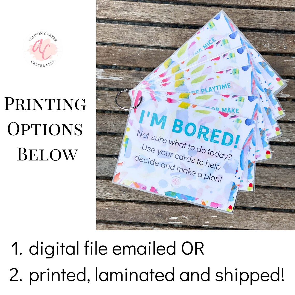 Kid's I'm Bored Cards, Kids Activity Ideas, Quiet Time Activities ...