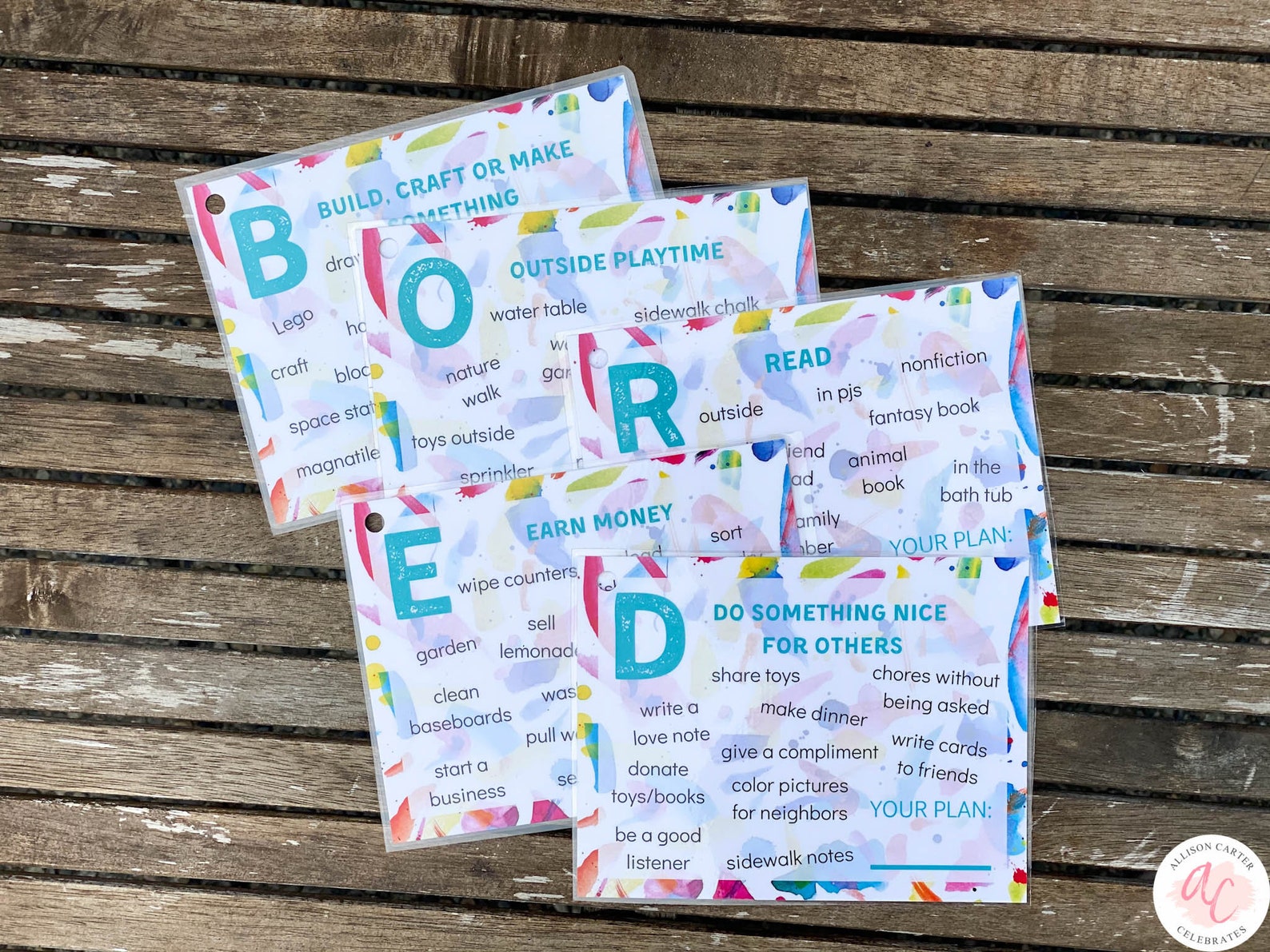 Kid's I'm Bored Cards, Kids Activity Ideas, Quiet Time Activities ...