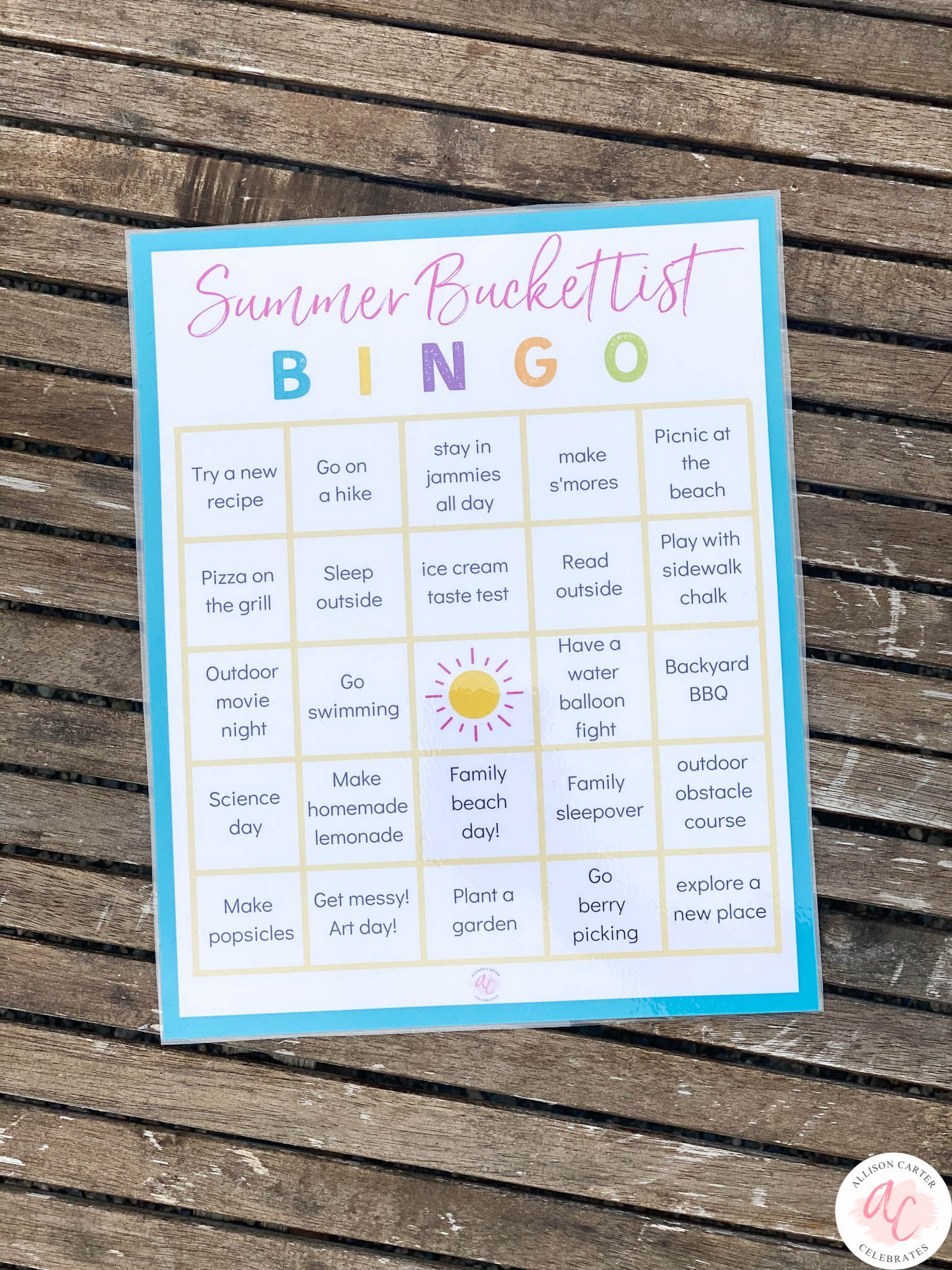 Printable Summer Bucket List Bingo Board- Digital or Laminated, Summer ...