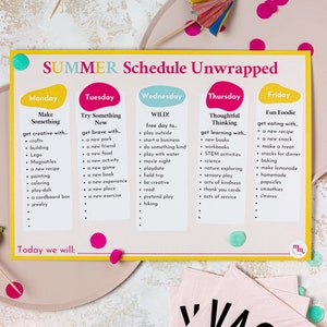 Printable Summer Break Schedule for Kids-digital or Laminated, Summer ...