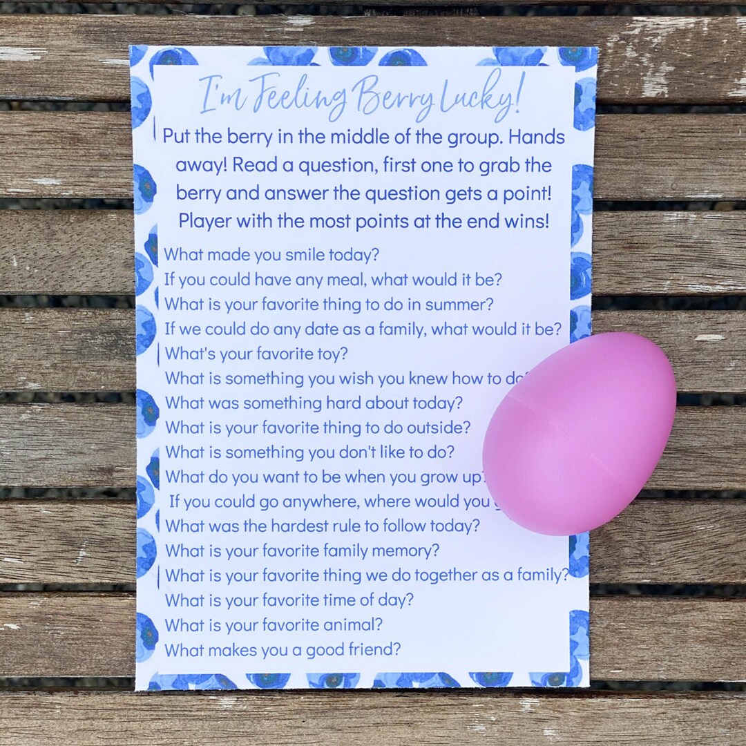 Easy Family Game, Printable Game for Kids, Questions and Conversation ...