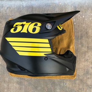 Motorcycle Helmet Decals Retro Font Stripes Dirt Bike Motocross Custom ...