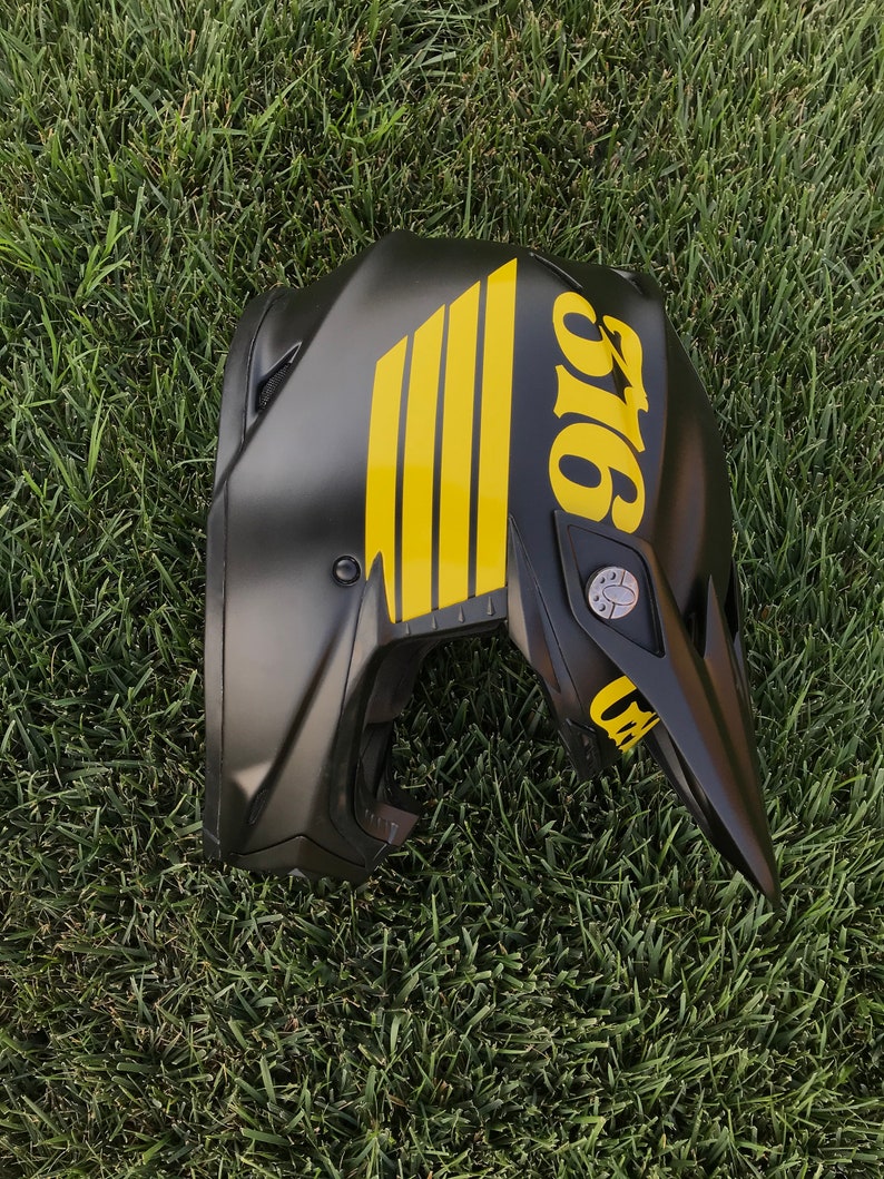 Motorcycle Helmet Decals Retro Font Stripes Dirt Bike - Etsy