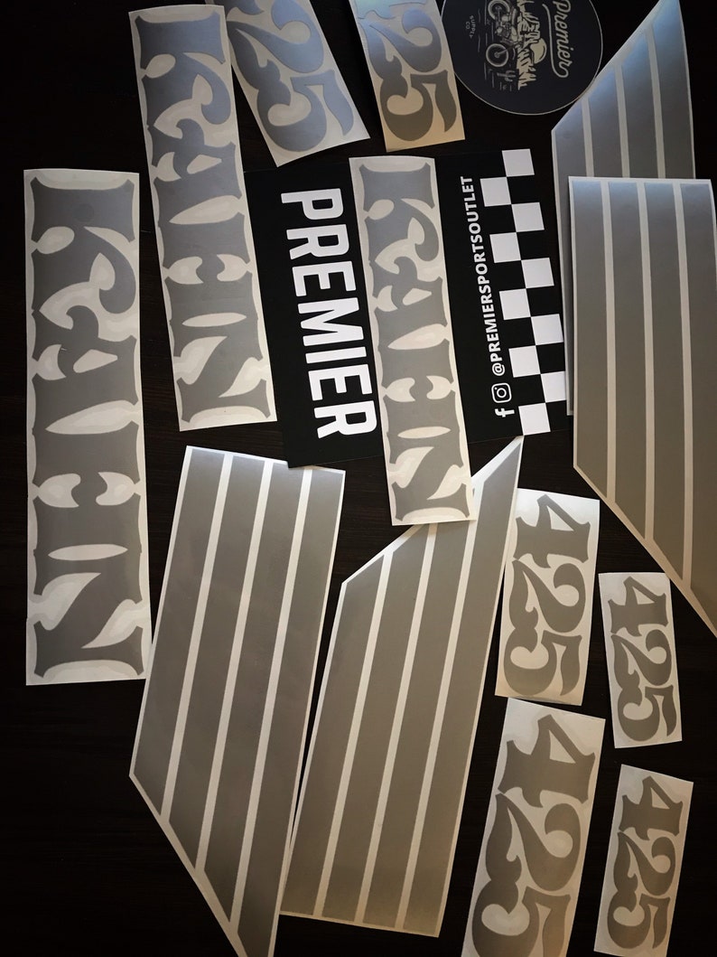 Motorcycle Helmet Decals Retro Font Stripes Dirt Bike - Etsy