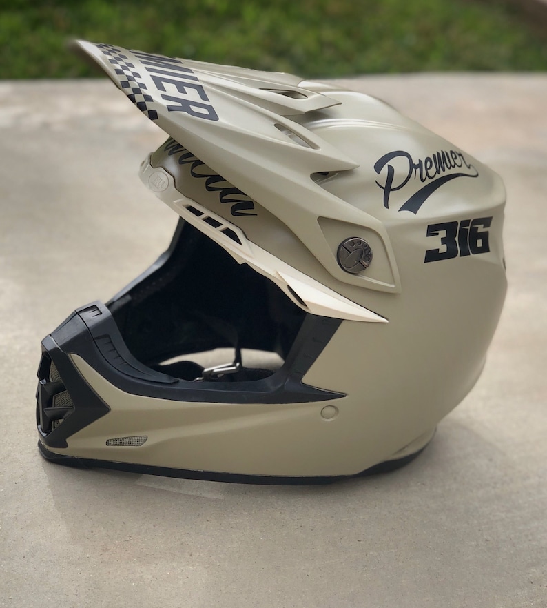 Set of Custom Motorcycle Helmet Decals for Dirt Bike Motocross - Choose ...