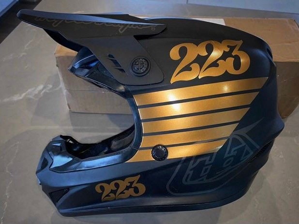 Motorcycle Helmet Decals Retro Font Stripes Dirt Bike - Etsy