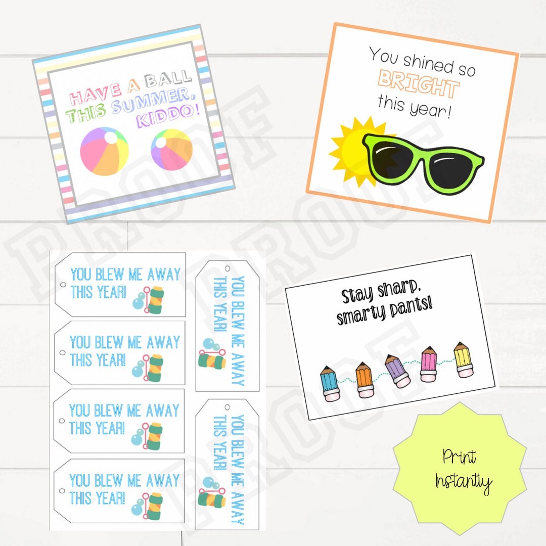 End of School Year / Summer Tags Bundle - Etsy